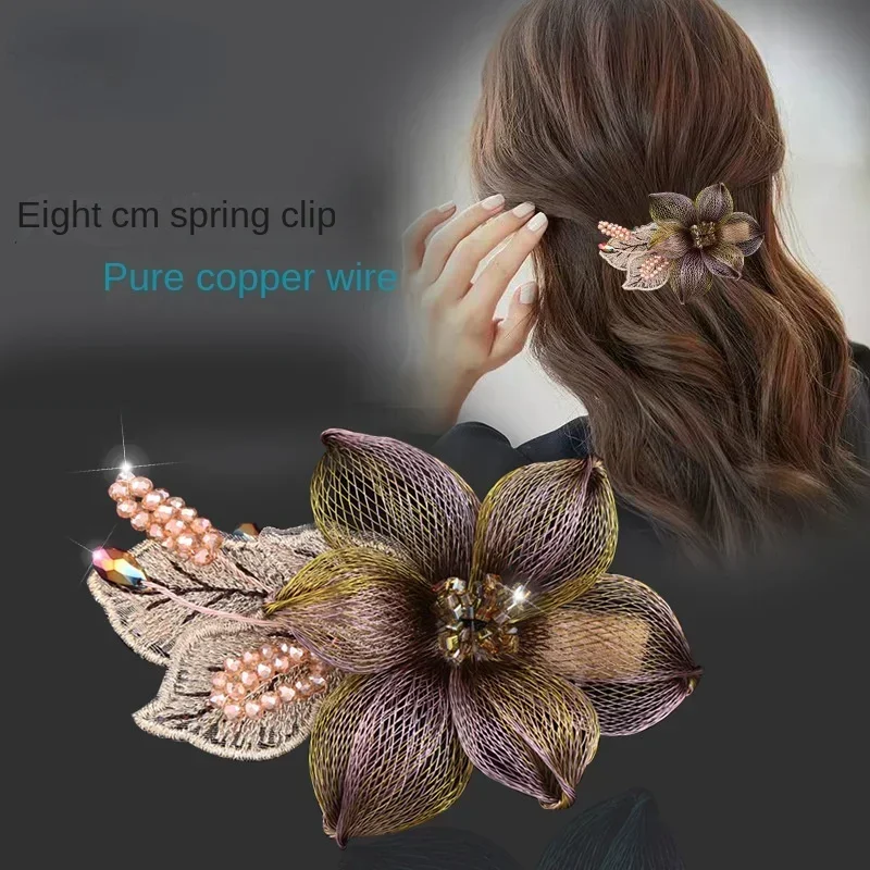 Fashion-Luxury-Weaving-Flower-Hairpin-Bride-Hair-Accessories-for-Women ...