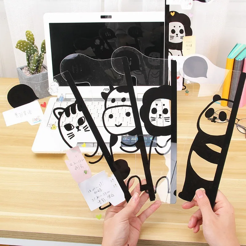 Creative-Acrylic-Portable-Sticky-Card-Holder-Note-Transparent-Monitor ...