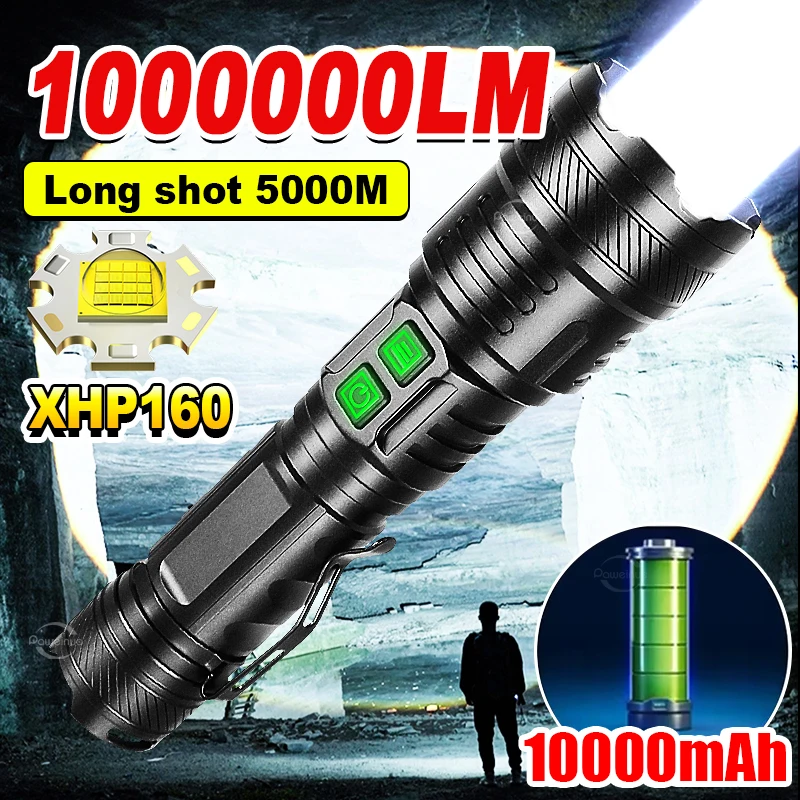 1000000-Lumens-LED-Flashlight-Rechargeable-Torch-Light-Portable-High ...