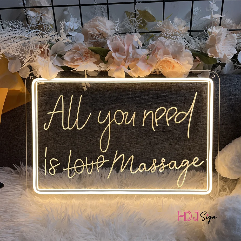 Beauty Salon Neon Lights Custom Neon Sign All you Need Is Love Massage ...