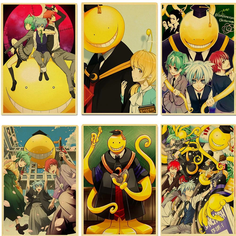 Assassination Classroom Retro Posters Japanese Anime Kraft Paper Prints ...