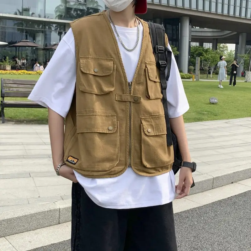남성 조끼 재킷 여름 가을 야외 민소매 남성 조끼 캐주얼 여행 얇은 낚시 조끼 남성 의류 2022 Aliexpress