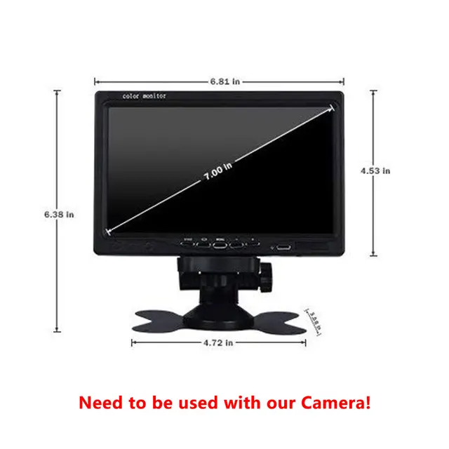 Podofo Vehicle Wireless Reverse Camera 7 inch LCD Monitor For Trucks ...