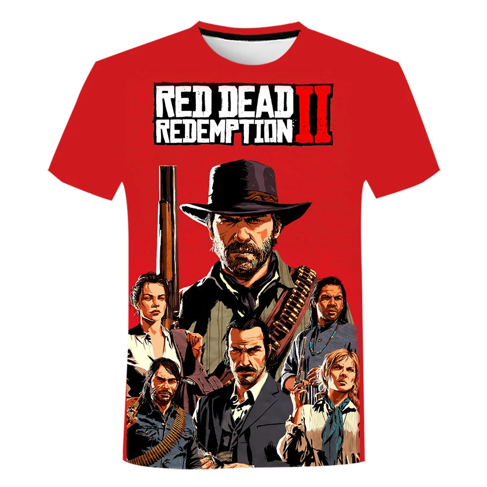 Summer-Game-T-Shirts-Red-Dead-Redemption-2-3D-Print-Streetwear-Men ...