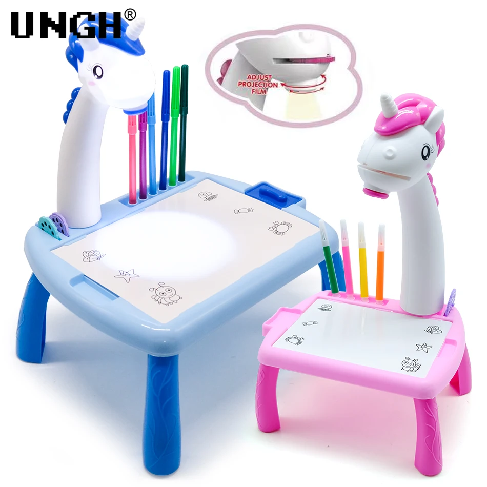 UNGH-Children-led-projector-drawing-table-toy-painting-set-table ...