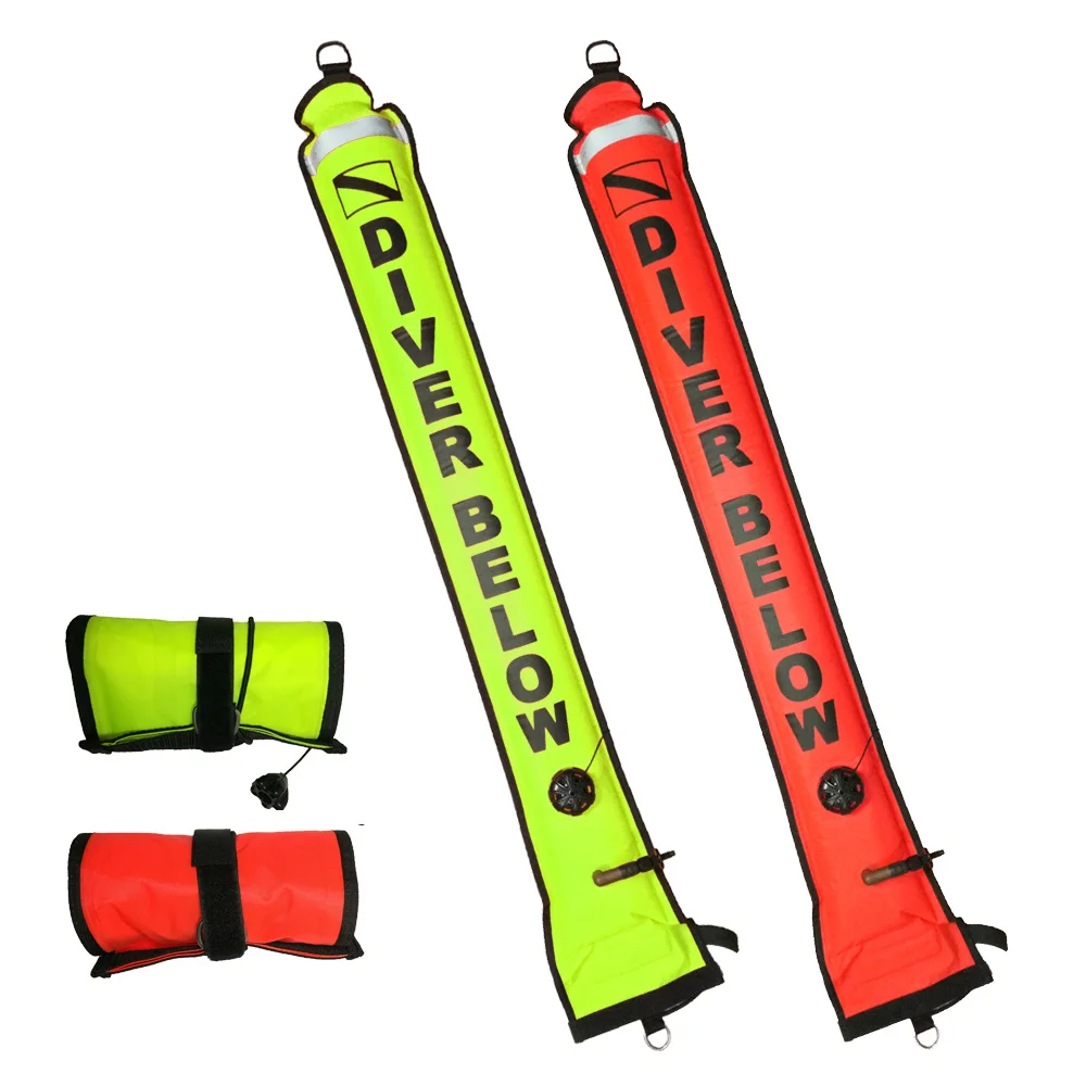 4FT Scuba Diving Surface Marker Buoy Signal Tube Diver Inflatable SMB ...