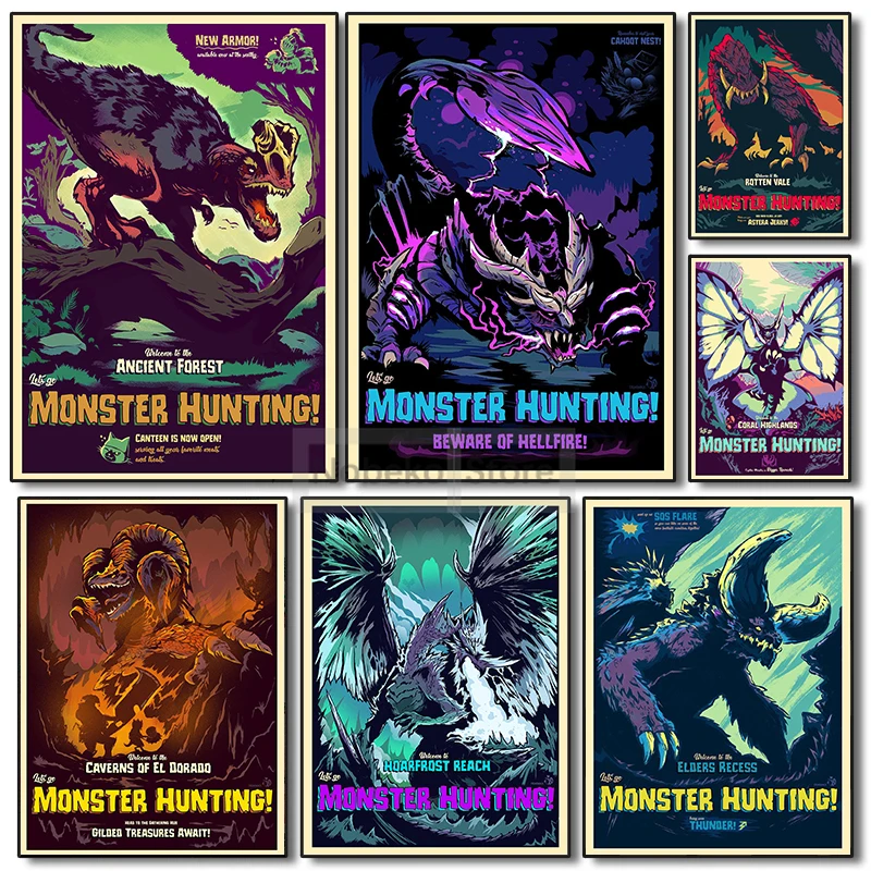 Classic-Video-Games-Monster-Hunter-Poster-Let-s-Go-Monster-Hunting ...