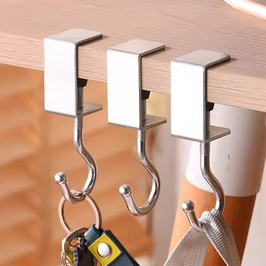 Stainless Steel Table Hooks Student Backpack Hooks Storage Hanging ...