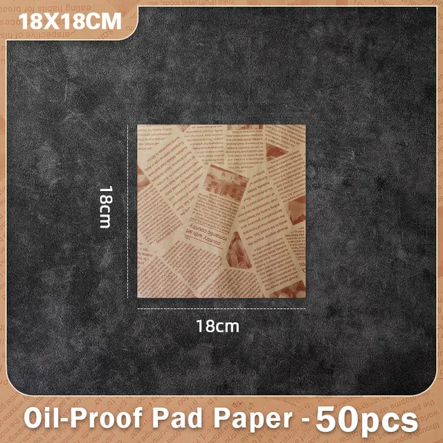 50-100pcs Food Wrapping Paper Newspaper Design Sandwich Burger Fries ...