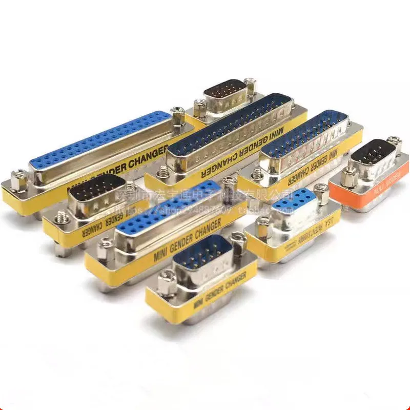 2Pcs-MINI-Gender-Changer-Adapter-RS232-DB9-DB15-DB25-DB37-Com-D-Sub-to ...