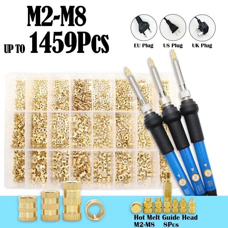 Adjustable-Temperature-Electric-Soldering-Iron-Brass-Heat-Insert-Nut ...