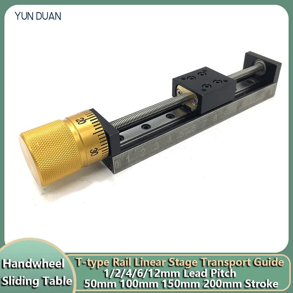 50-300mm-Stroke-Mini-Manual-Linear-Module-T-type-Slide-Table-Scale ...