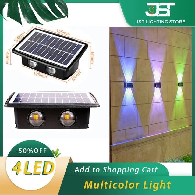 Solar LED Wall Light Outdoor Waterproof Garden Lights Wall Washer Villa ...