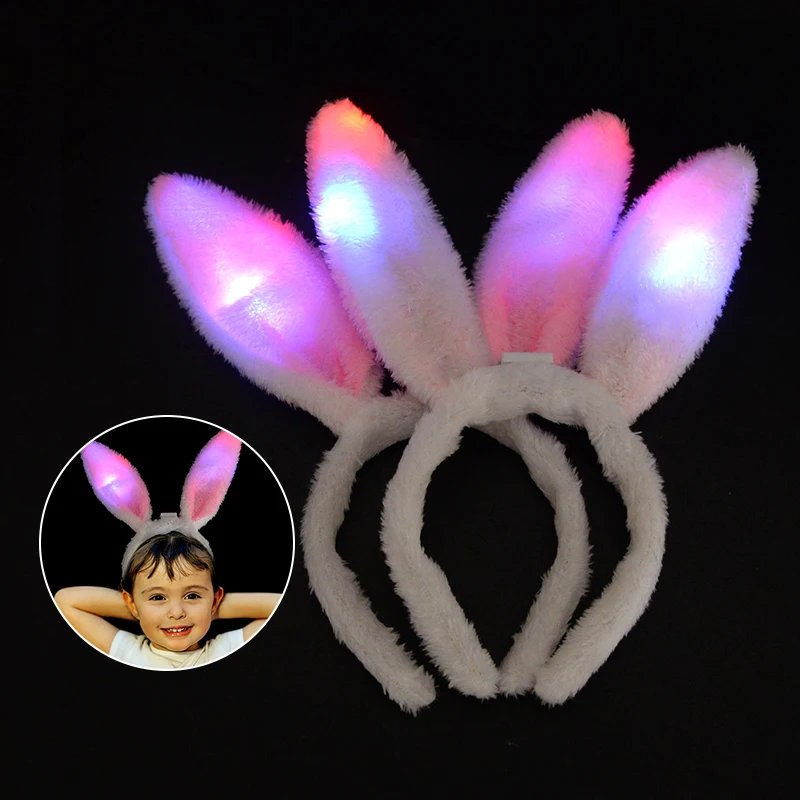 Luminous-Rabbit-Ears-Headband-Headdress-LED-Light-Flashing-Bunny-Ears ...