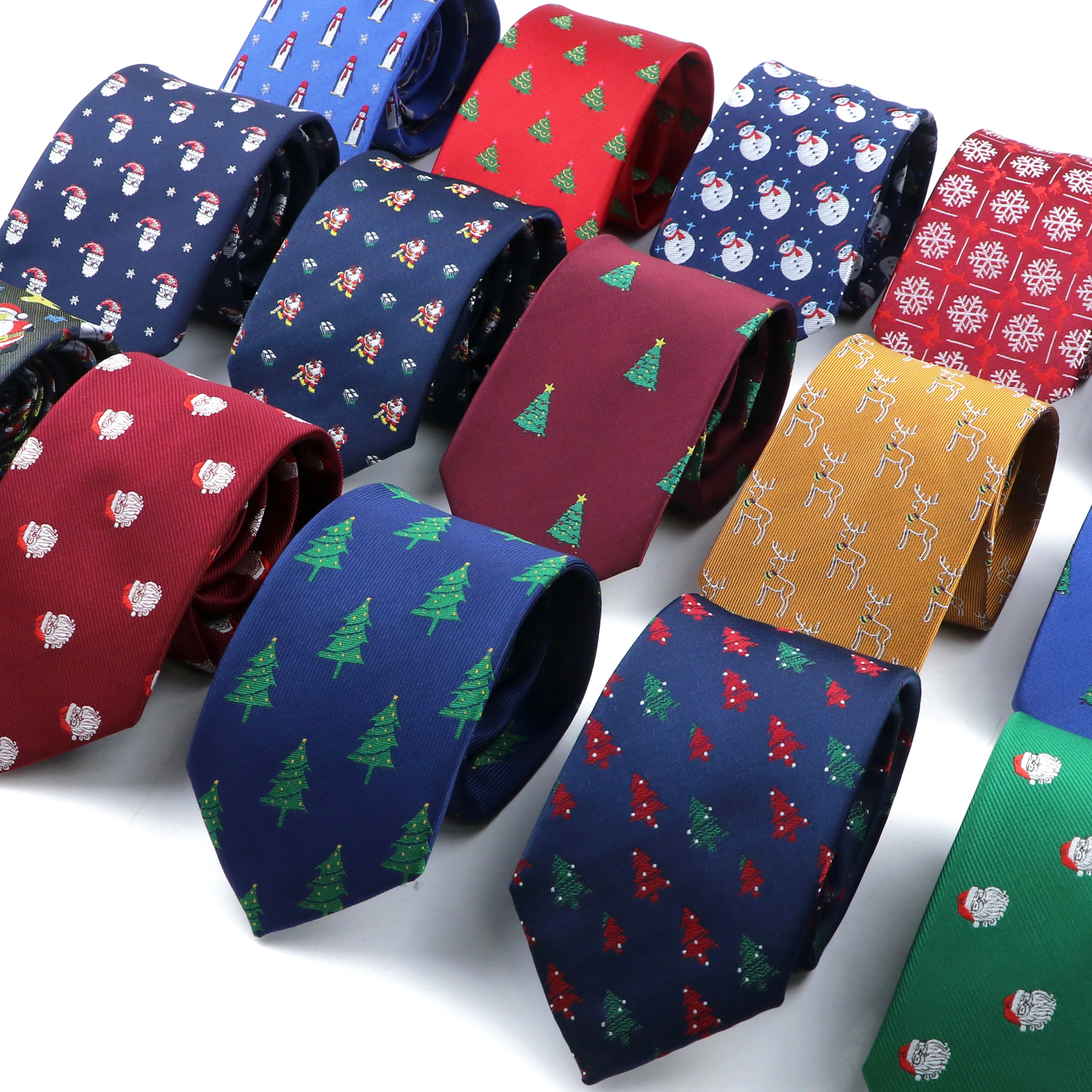 Classic-Red-Blue-Christmas-Tie-For-Men-Father-Festival-Gift-Santa-Claus ...