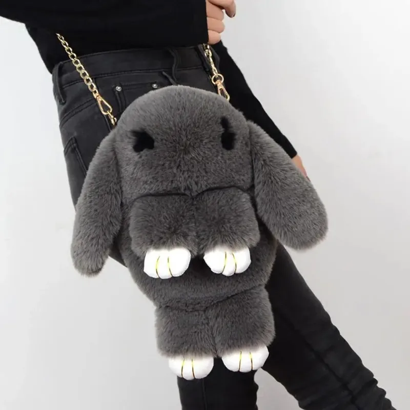 Cute-Fluffy-Rabbit-Fur-Pompoms-Chain-Bag-Women-Cartoon-Rabbit-Sling-Bag ...
