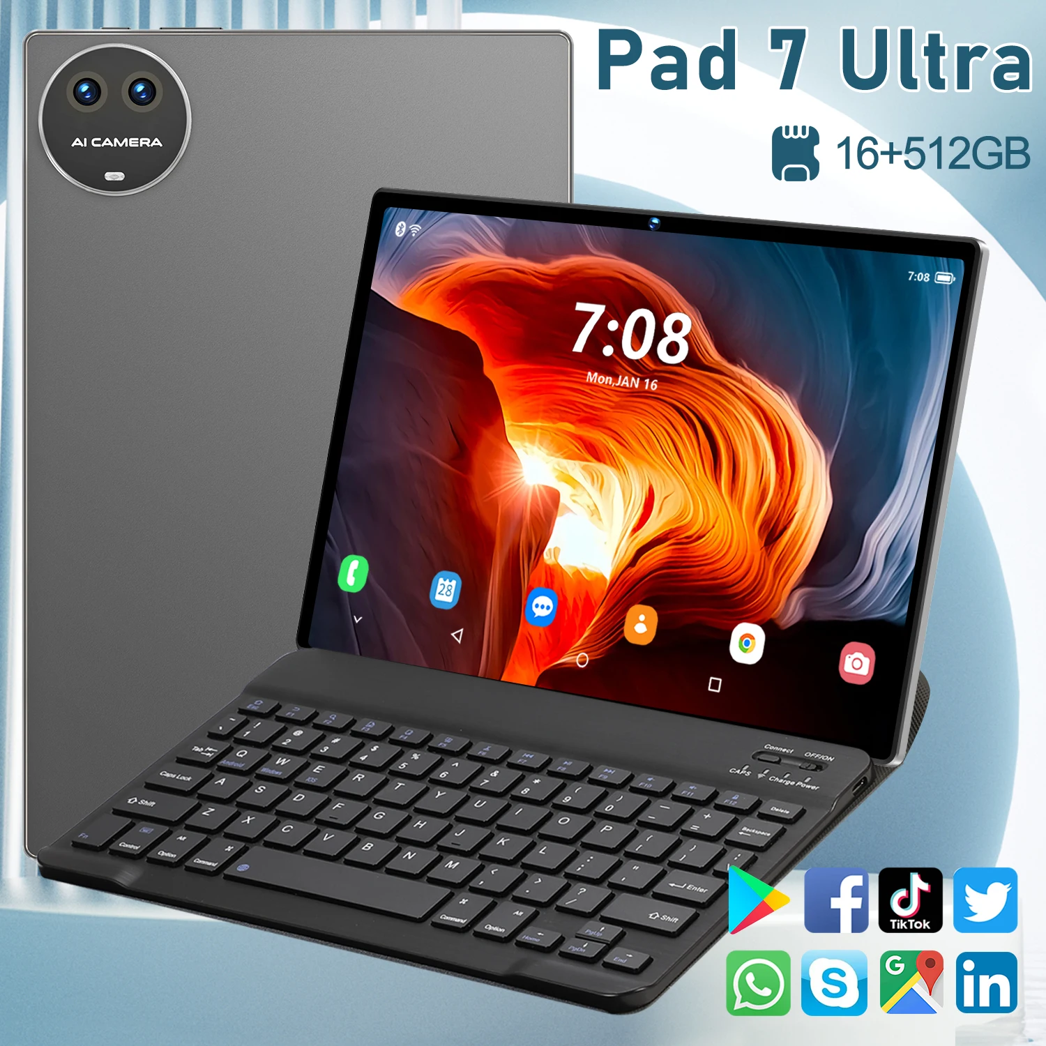 Tableta Pad 7 original nueva de 2024, Android 13, 16 GB, 1 T, 11 ...