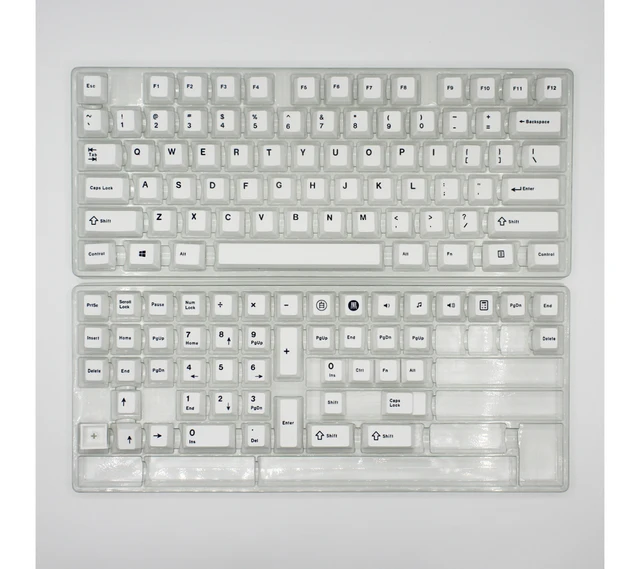 125 Keys Cherry Profile Minimalist White Keycaps For Mechanical ...