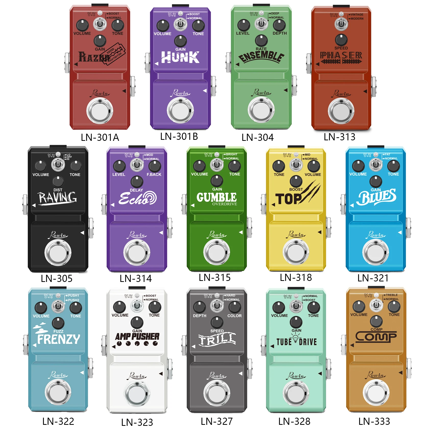 Rowin-Guitar-Effect-Pedal-Compression-Overdrive-Distortion-Chorus-Fuzz ...