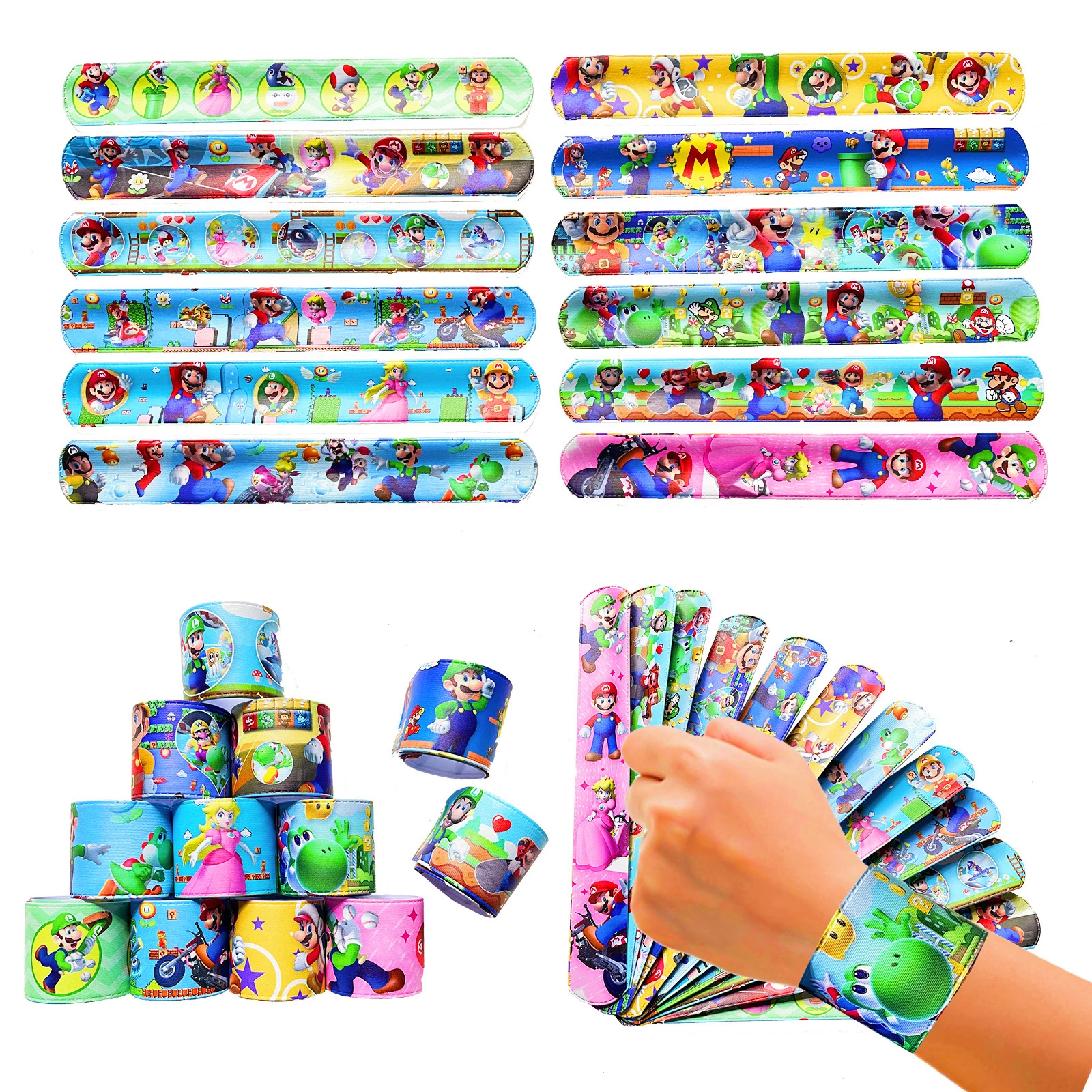 Pokemon Slap Pulseiras Super Mary Mario Estatueta Anime Pulseira Bolso ...