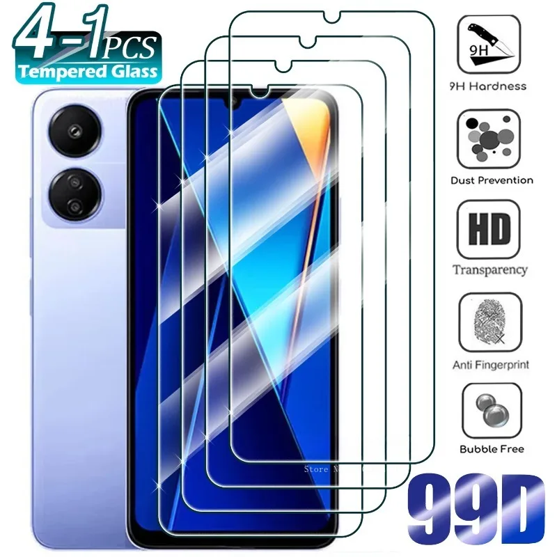 4Pcs Tempered Glass For Xiaomi Poco C65 C75 Glass C 65 75 65C PocoC65 ...
