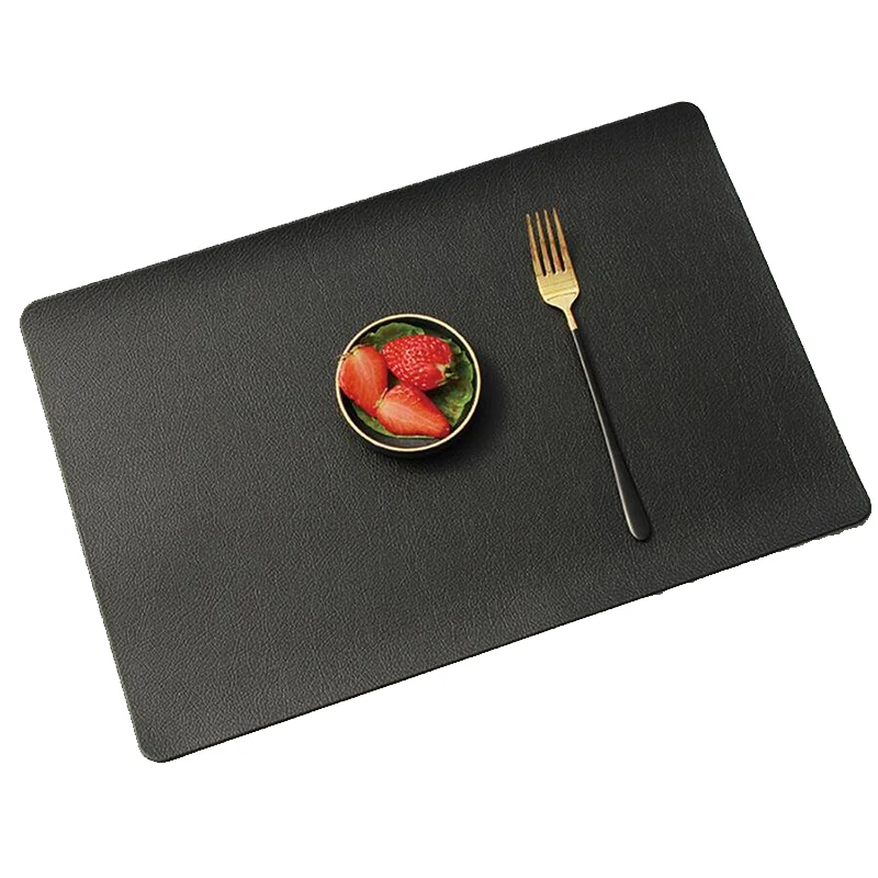 Leather-Meal-Mat-Solid-Anti-Slip-Insulation-Pad-Table-Mat-Household ...