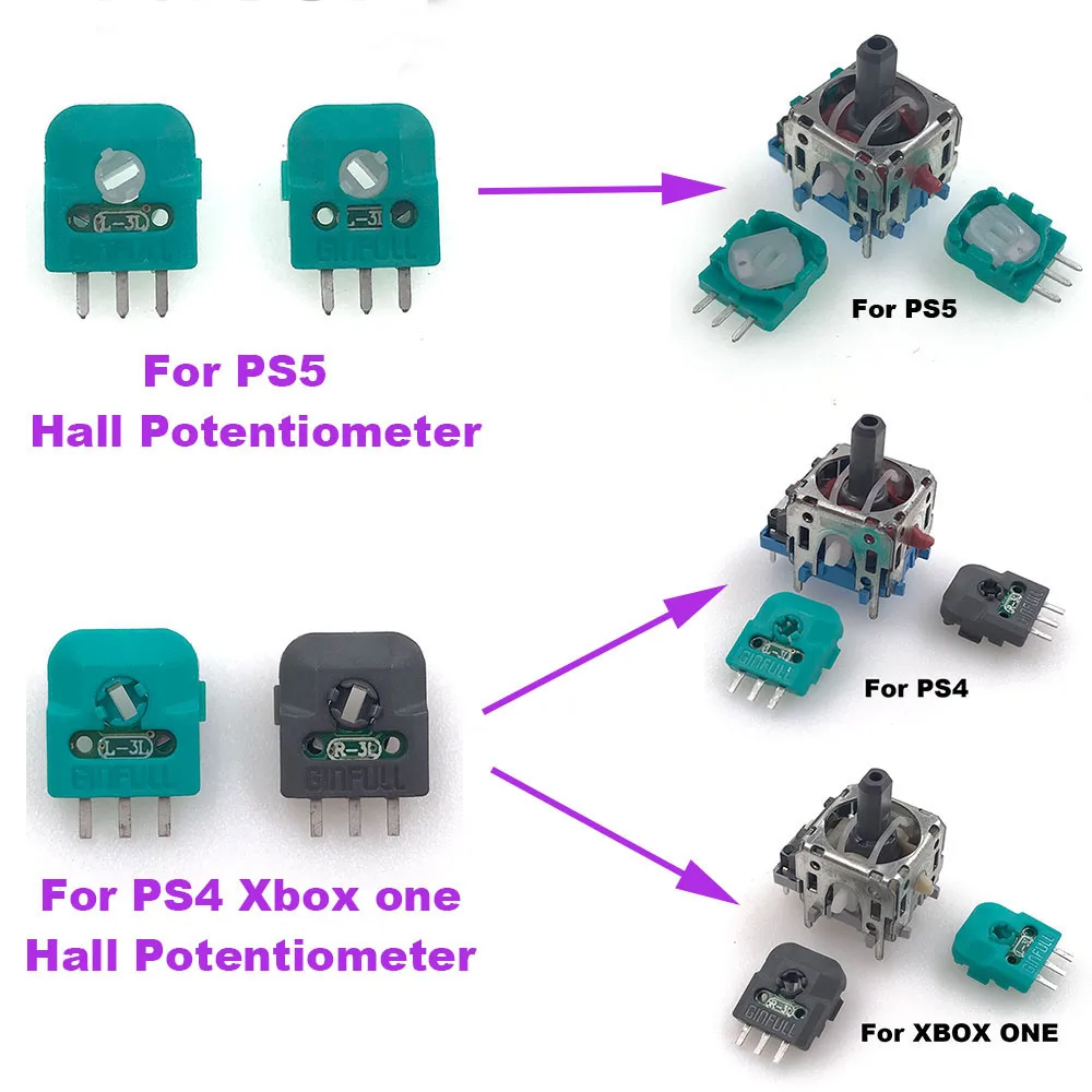 1Pair-3D-Joystick-Hall-Potentiometer-Sensor-Module-Axis-Resistor-For ...