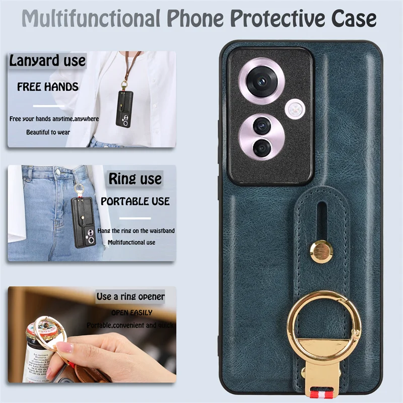 For-OPPO-Reno11F-5G-Case-With-Ring-Business-Wristband-Cover-Case-For ...