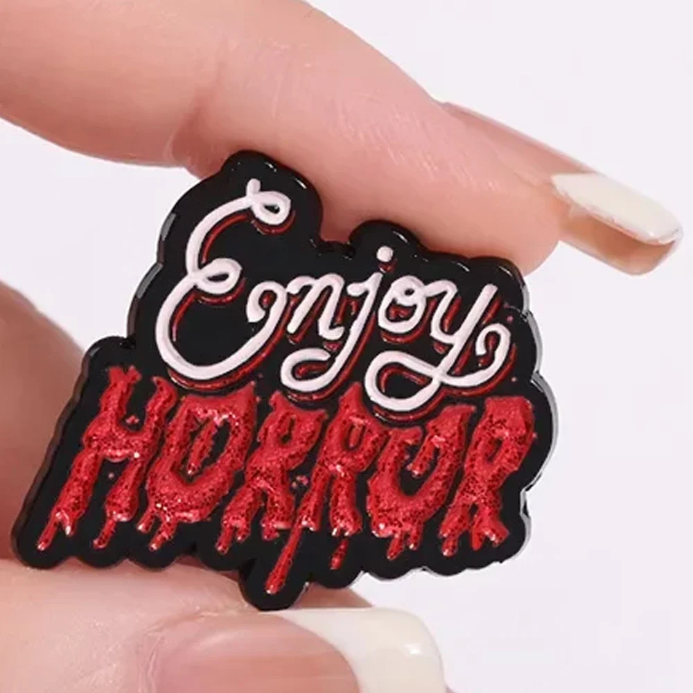 Punk-Gothic-Enjoy-Horror-Enamel-Pins-Television-Broken-Metal-Drip-Blood ...
