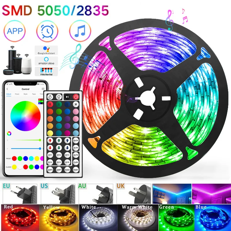 LED-Strip-Light-RGB-60LEDs-m-5m-SMD-5050-2835-Flexible-LED-Lamp-Tape ...