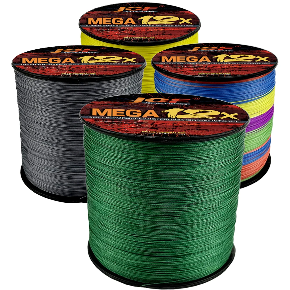 JOF-X12-1000M-Braided-Fishing-Line-8-Strands-MultiColor-Multifilament ...