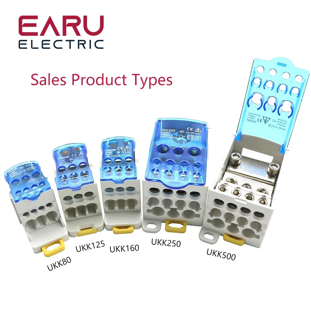 UKK80A-125A-160A-250A-400A-500A-Terminal-Block-1-in-many-Out-Din-Rail ...