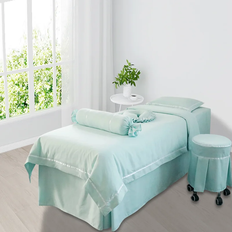 Solid-Elegant-4pcs-Bedding-Sets-for-Beauty-Salon-SPA-Massage-Table-Bed ...