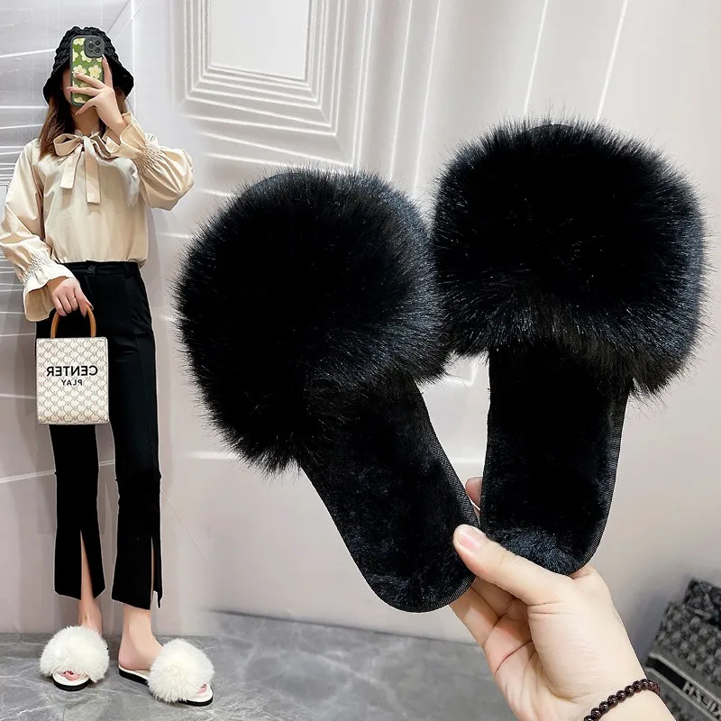 Winter-Fur-Slippers-Home-Women-Indoor-Furry-Soft-Fluffy-Plush-Platform ...