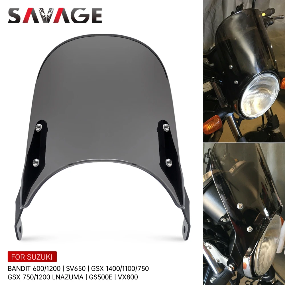 Windshield Windscreen For SUZUKI SV650 GS500E GSF 600 1250 BANDIT GSX ...