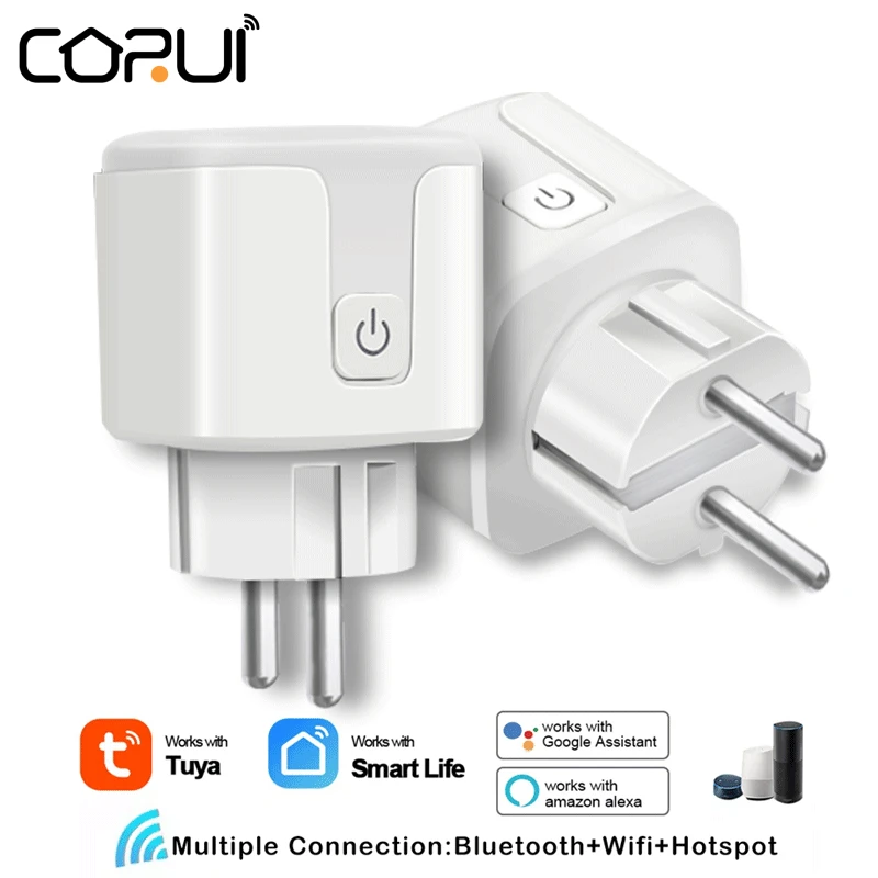 20a Tuya Wifi Eu Smart Plug 220v Power Monitor 4400w Smart Home ...