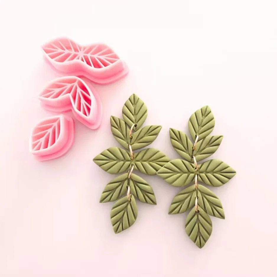 EMBOSSED VINE LEAVES Polymer Clay Cutter Set | Leaf Dangle Clay Cutters ...