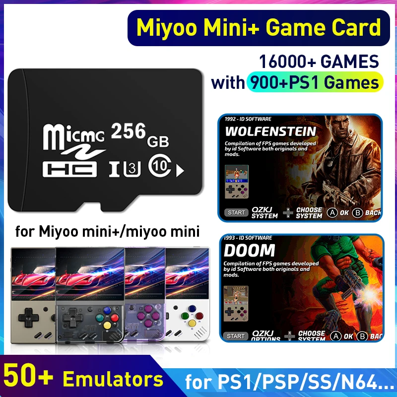 NEW-System-Game-Card-Miyoo-Mini-Game-256GB-16000-Games-50-Emulators ...