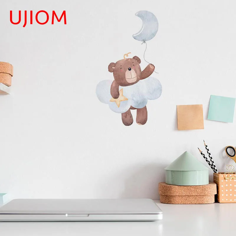 UJIOM-13cm-x-7-5cm-Cartoon-Teddy-Bear-Sleeping-on-The-Moon-Wall ...
