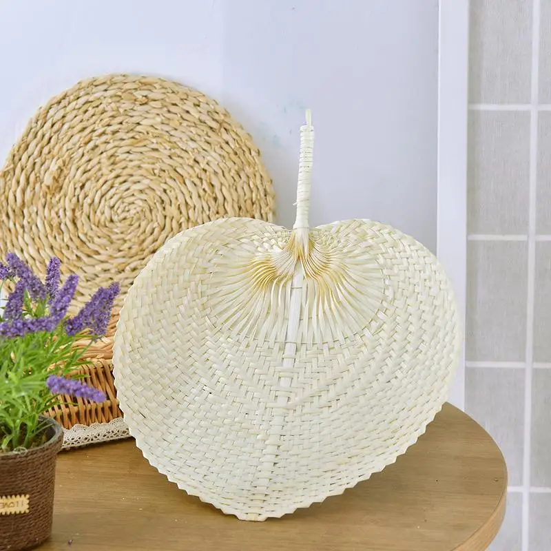 Bamboo-Woven-Fan-Pure-Handmade-DIY-Heart-Shaped-Fan-For-Summer-Cooling ...