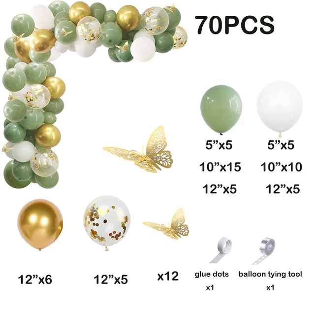 Sage Green Balloons Garland Arch Kit Baby Shower Decoration Happy ...