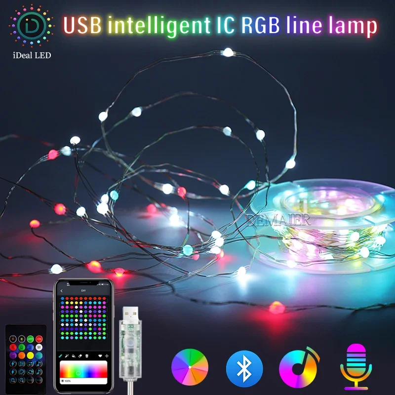USB-Christmas-Lights-String-com-m-sica-LED-com-corda-Fairy-Lights ...