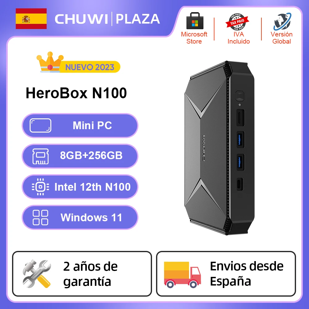 CHUWI Herobox Mini PC Intel 12º N100 Quad Core 8GB LPDDR5 256G SSD ...