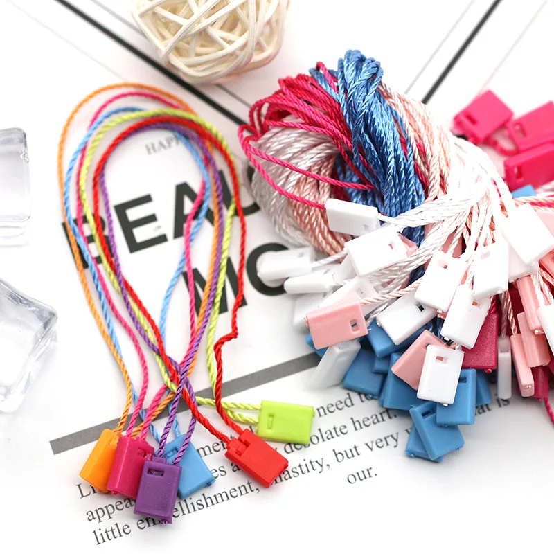 100Pcs-Lot-Plastic-Tag-7-inches-Hang-Tag-Polyester-Rope-String-Snap ...