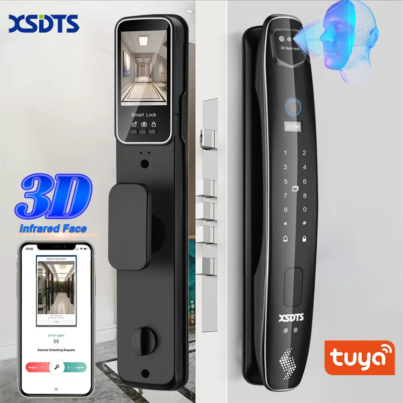 3D-Face-Smart-Door-Lock-Monitor-De-C-mera-De-Seguran-a-Senha-De-Impress ...