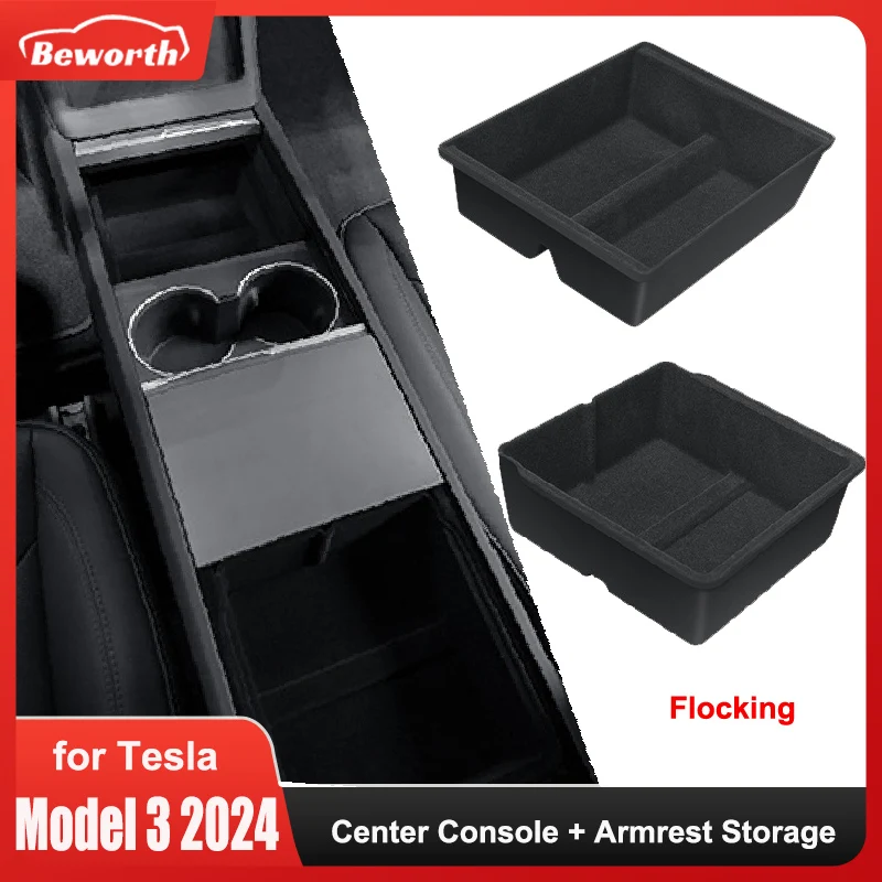 Central-Control-Storage-Box-for-Tesla-Model-3-2024-New-Console-Armrest ...