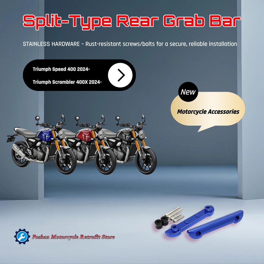 For Triumph Speed 400 Split-Type Rear Grab Bar Scrambler 400X 2024 2025 ...
