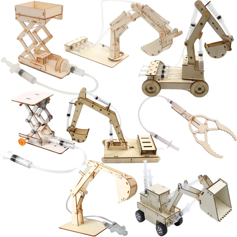 Creative DIY Wooden Hydraulic Needle Model Toy kid Physical Science ...