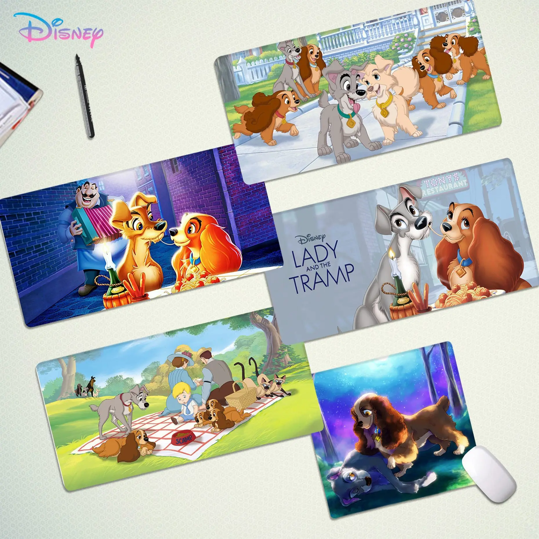 Disney-Vintage-Cool-Lady-And-The-Tramp-Mousepad-Beautiful-large-gaming ...