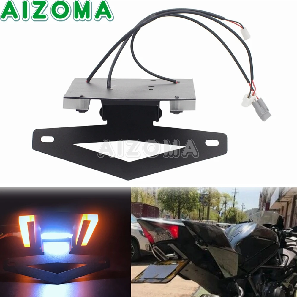 Motorbike Rear Fender Tail Tidy Eliminator LED Turn Signal License ...